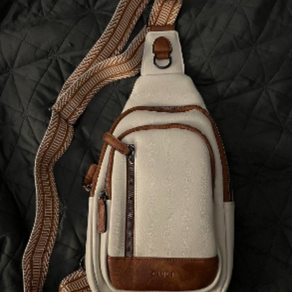 Bags | White Leather Sling Bag For Women Crossbody Leather Large Sling ...